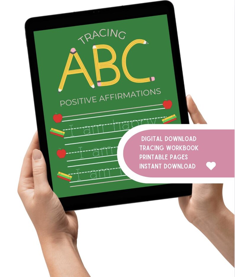 ABC Positive Affirmations Tracing Workbook: Fun Learning Activity ...