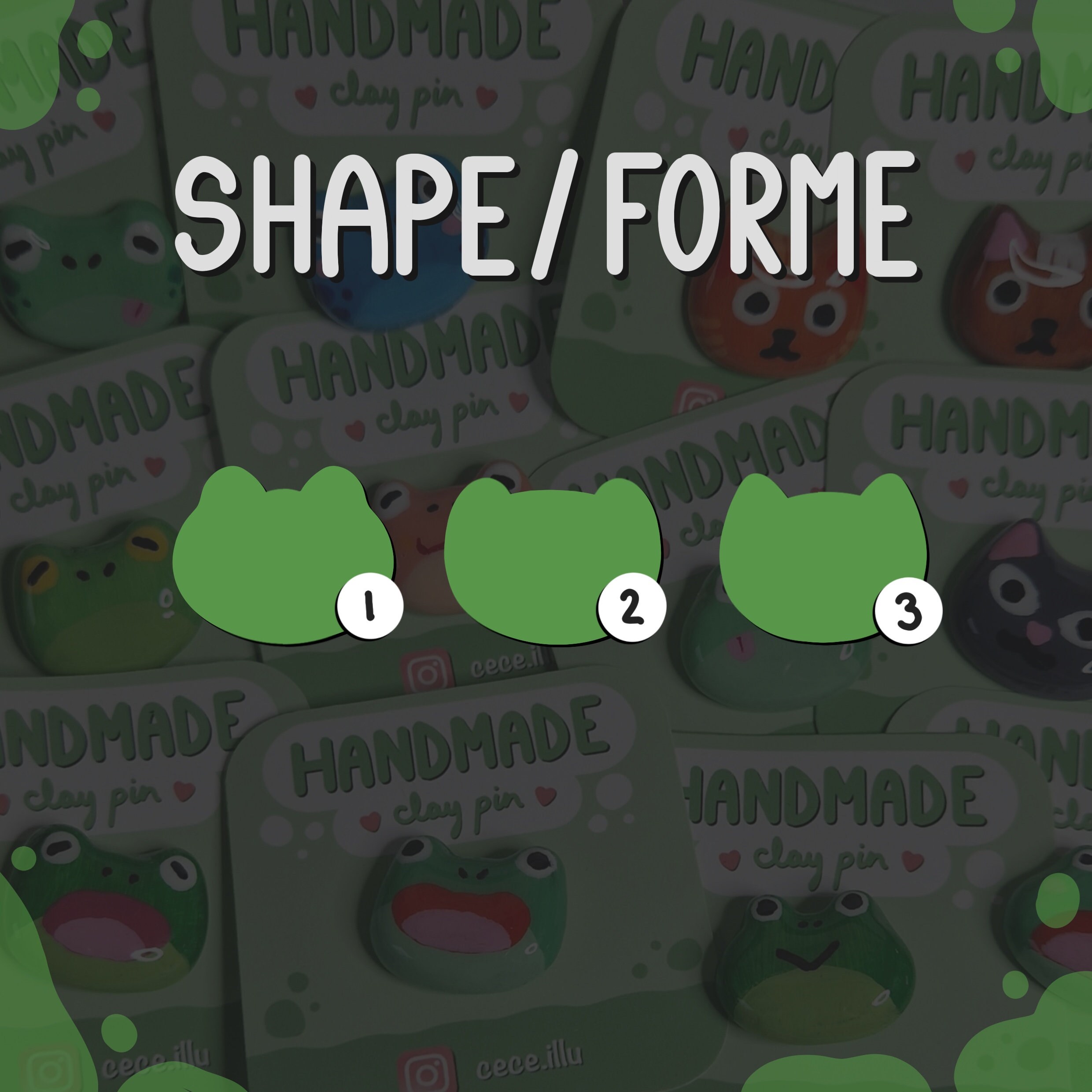 Custom Cat or Frog Clay Pin Handmade - Etsy