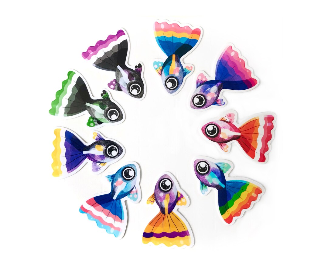 Pride Sticker Guppy Fish | Vinyl - Etsy