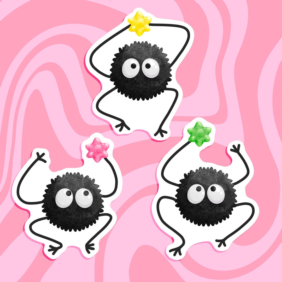 Ghibli Soot Sprites Stickers 1 or Bundle of 3 Shiny Vinyl Stickers - Etsy