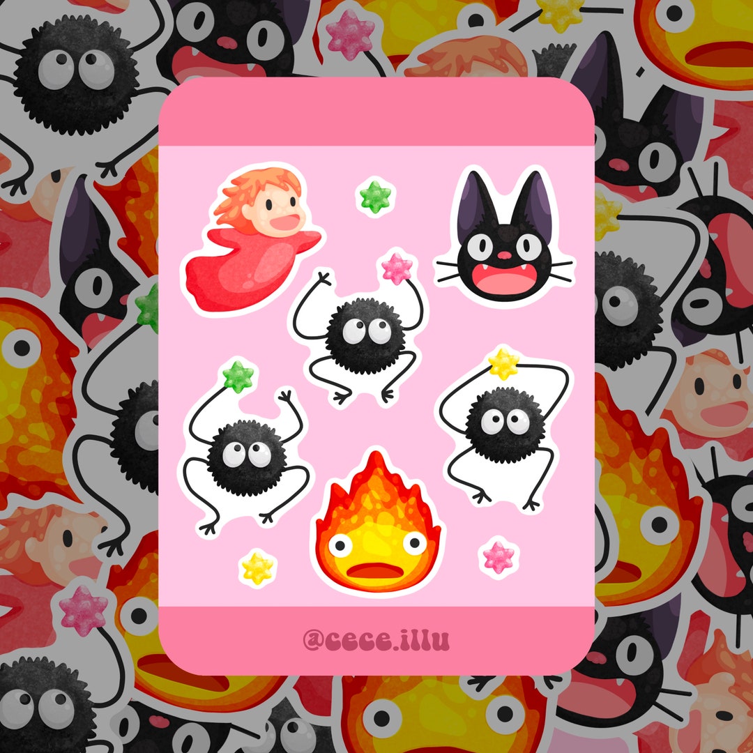 Ghibli Sticker Sheet 6 Stickers - Etsy