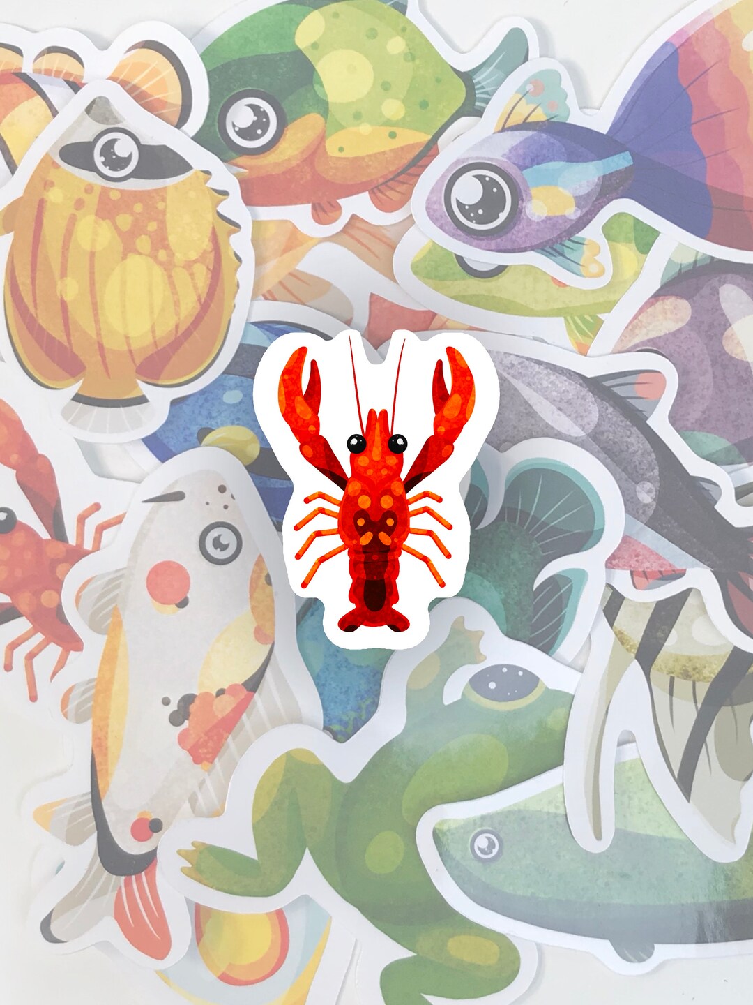 Shiny Vinyl Sticker Crayfish Animal Crossing Fish - Etsy UK