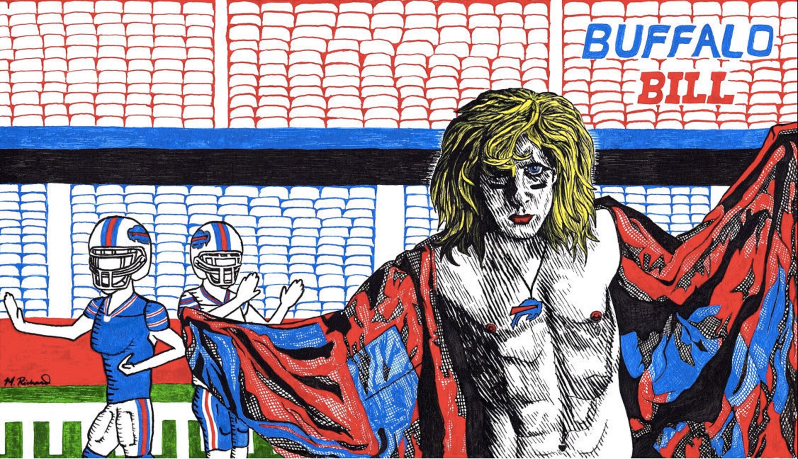 Buffalo Bill Art Print 5.75 X 10 Pen and Ink Drawing, Silence of the ...