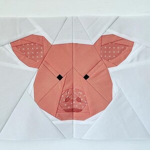 Pig Quilt Pattern PDF Download Paper Piecing Farm Pork Animal - Etsy