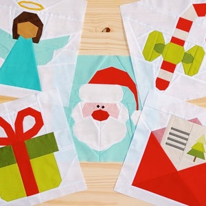 Christmas II Quilt Patterns Digital PDF Download 12 Inches Foundation ...