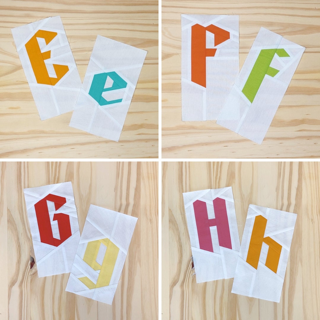 Gothic UPPERCASE and LOWERCASE Alphabet Quilt Blocks Patterns - Etsy