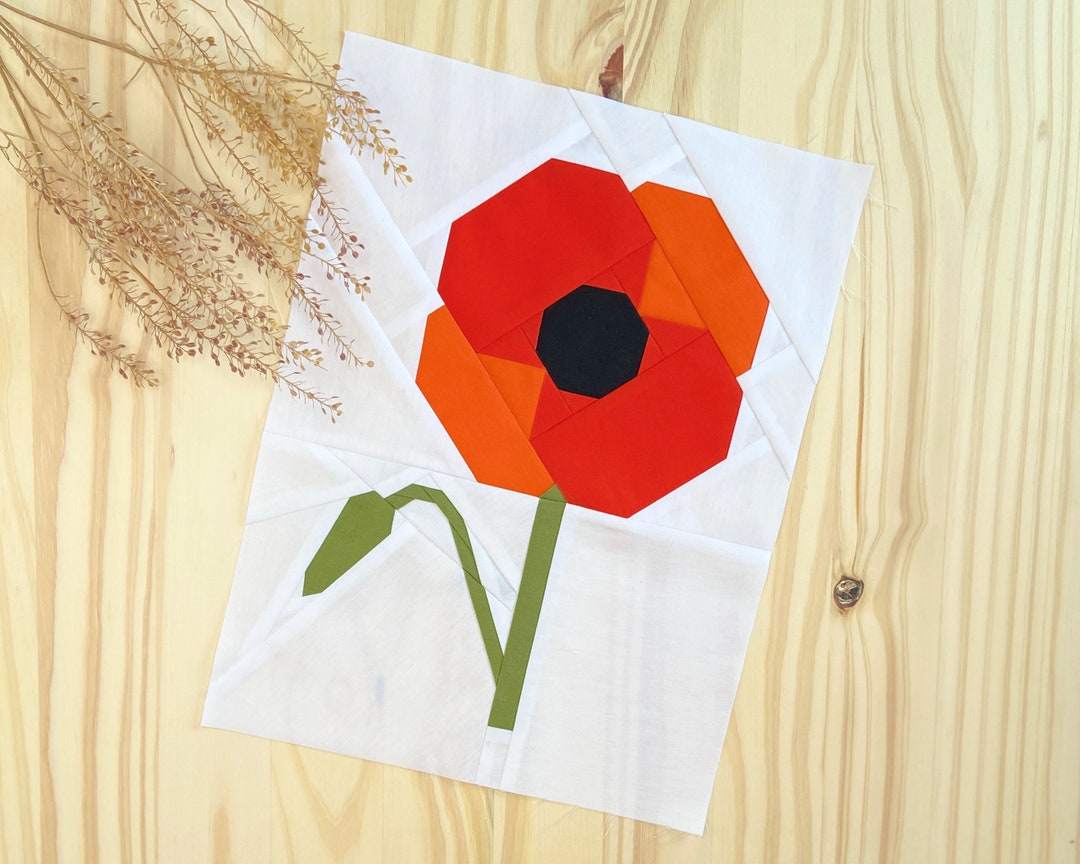 Poppy Quilt Pattern Flower Quilt Pattern PDF Digital - Etsy