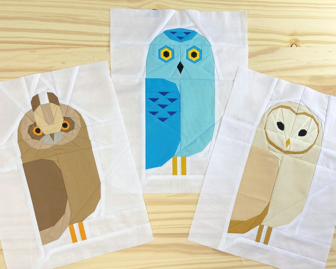Owls Foundation Paper Piecing Patterns FPP Quilt Blocks | Etsy