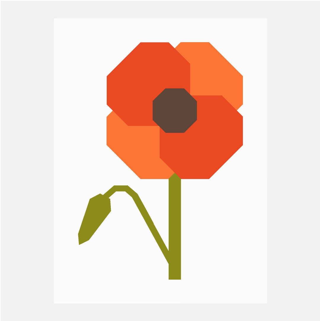Poppy Quilt Pattern | Flower Quilt Pattern | Digital PDF Download ...