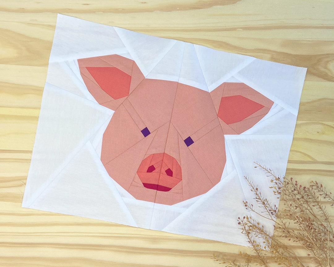 Pig Quilt Pattern PDF Download Paper Piecing Farm Pork Animal - Etsy Australia