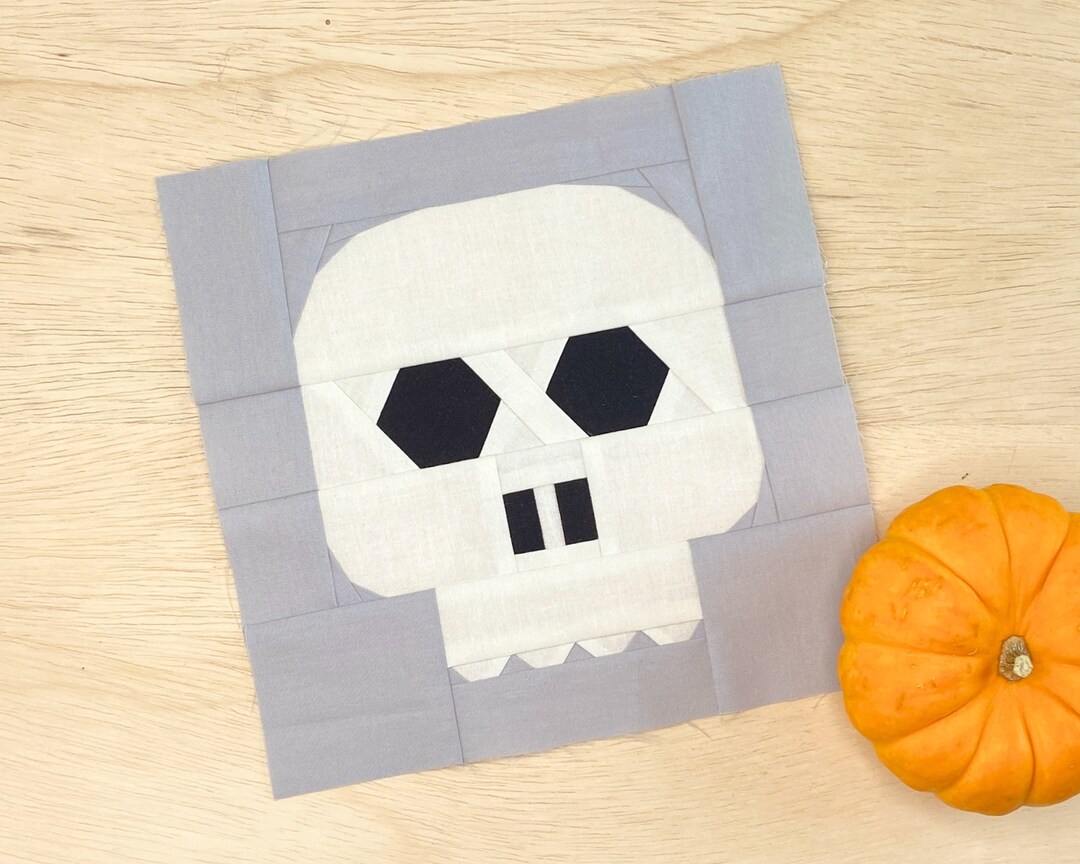 Skull Quilt Pattern Halloween Quilt Pattern PDF Digital Download 12 ...