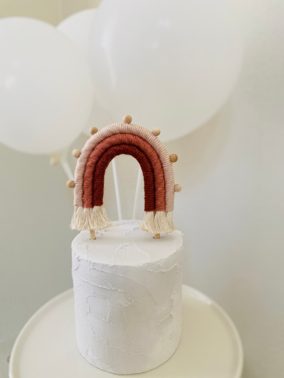 Boho Macrame Rainbow Cake Topper Rainbow Birthday Theme - Etsy