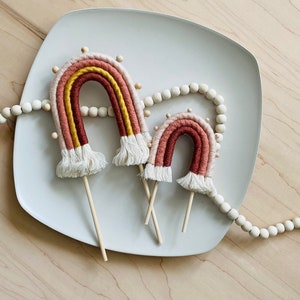 Boho Birthday Rainbow Cake Topper Set, Birthday, Birthday Cake Topper ...