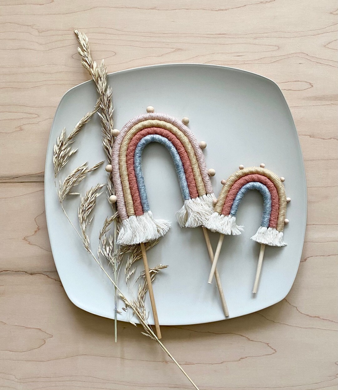 Boho Rainbow Cake Topper Set, Birthday Cake, Birthday Cake Topper Sweet ...