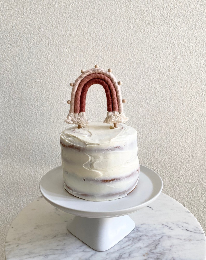 Boho Birthday Rainbow Cake Topper Set Birthday Birthday Cake - Etsy