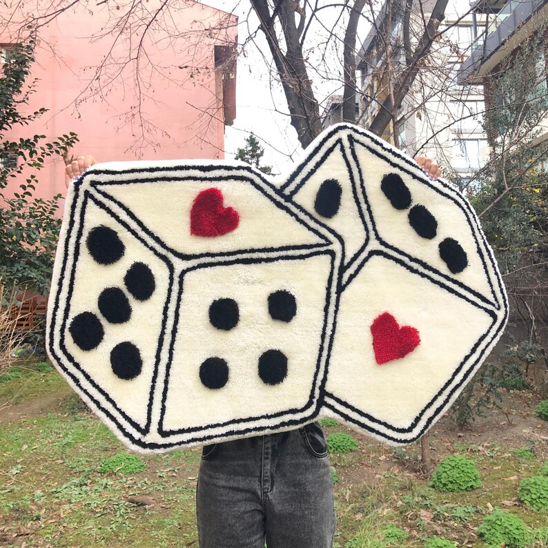 Custom Handmade Dice Rug - Handmade Dice Rug – Unique Gamer Room Decor ...