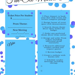 Prom Planner Printable Prom Checklist Detailed Prom Guide Prom Timeline ...