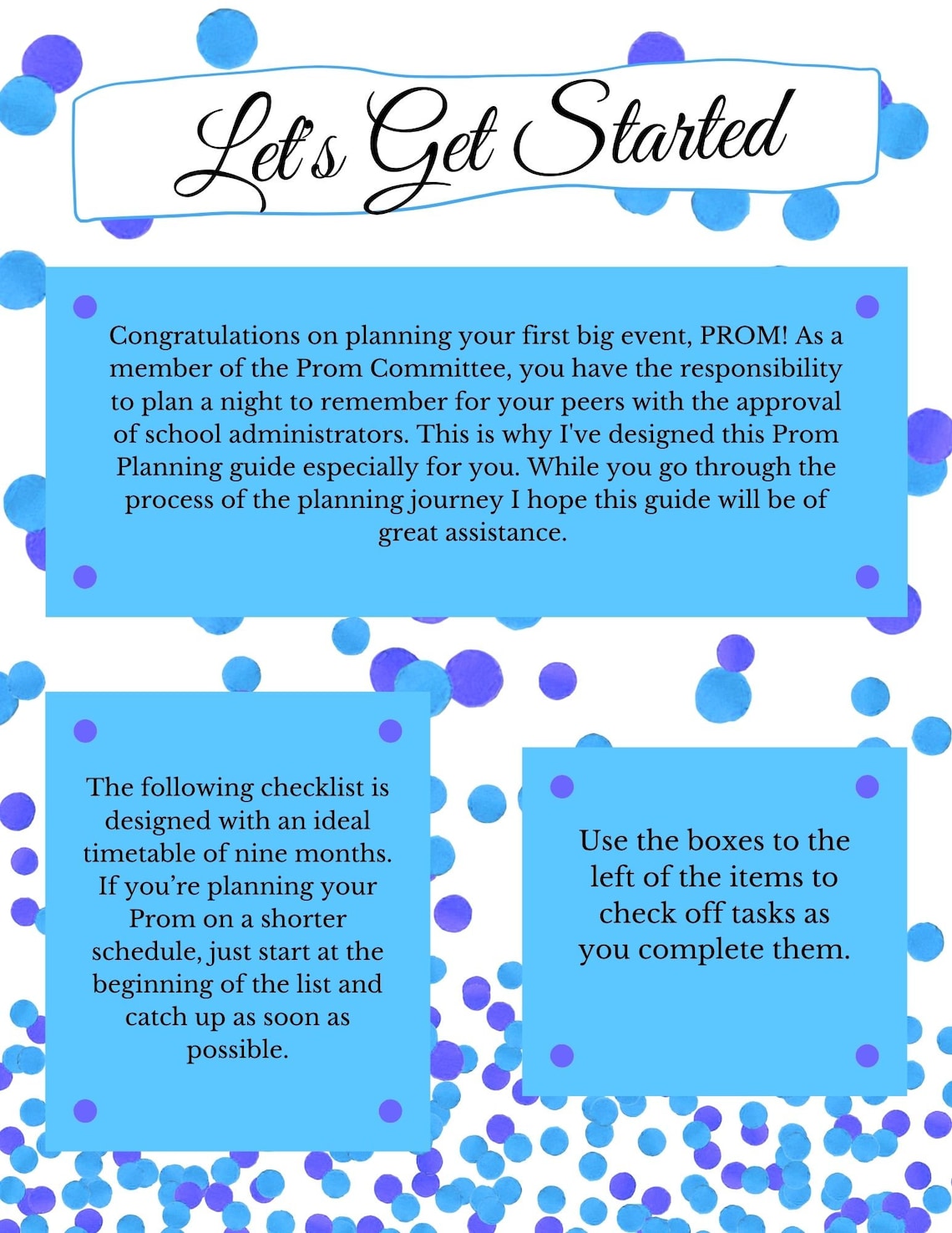 Prom Planner Printable Prom Checklist Detailed Prom Guide Prom Timeline ...
