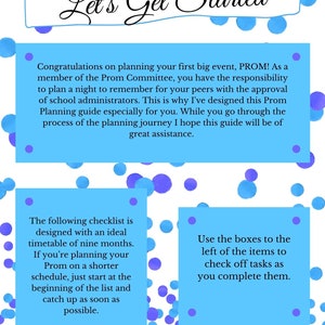 Prom Planner Printable Prom Checklist Detailed Prom Guide Prom Timeline ...