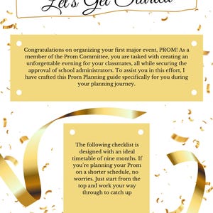 Prom Planner Printable | Prom Checklist | Detailed Prom Guide | Prom ...