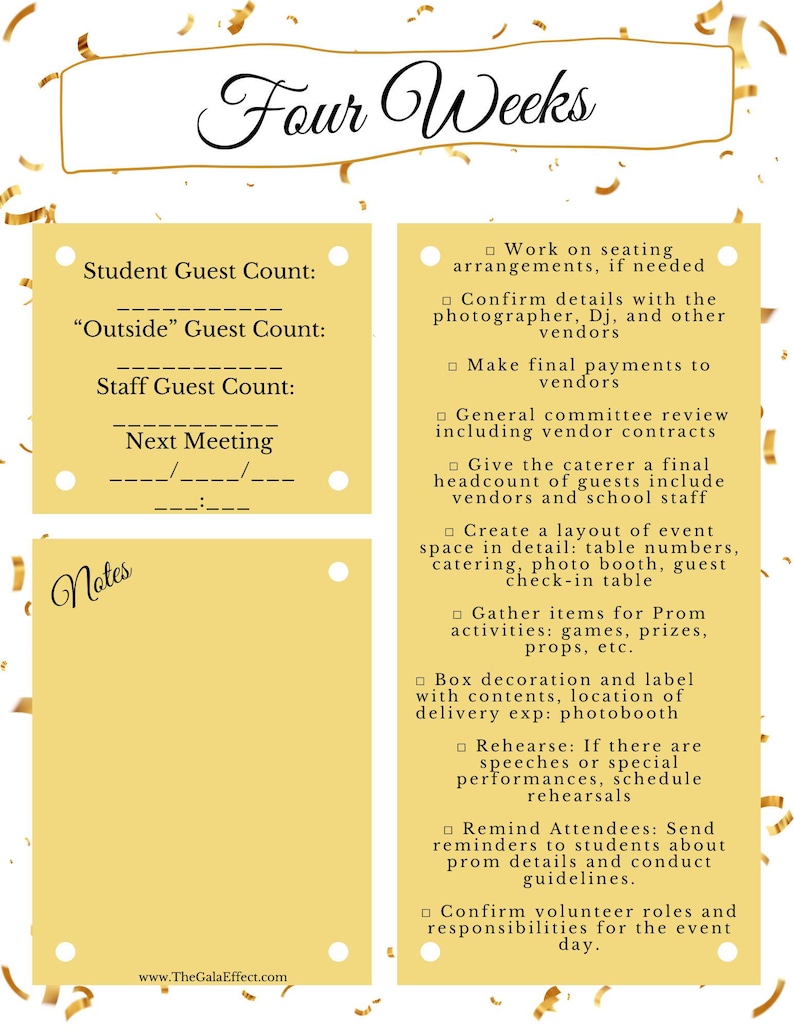 Prom Planner Printable | Prom Checklist | Detailed Prom Guide | Prom ...