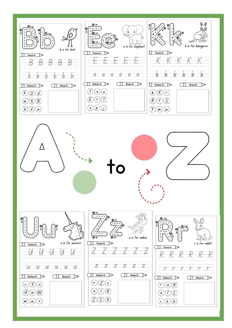 Printable Alphabet Tracing Sheets Educational ABC Worksheets Preschool ...