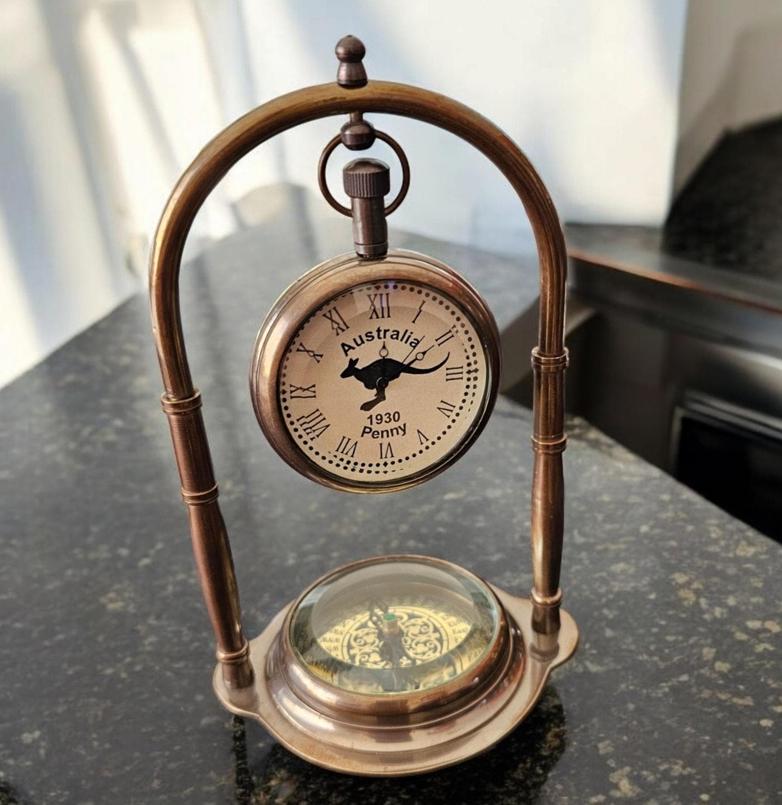 Fully Customizable Vintage-style 1930 Australian Penny Clock With Brass ...