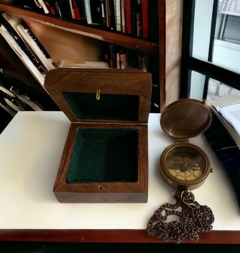 Handcrafted Brass Compass for Grandson With Engraved Message ...