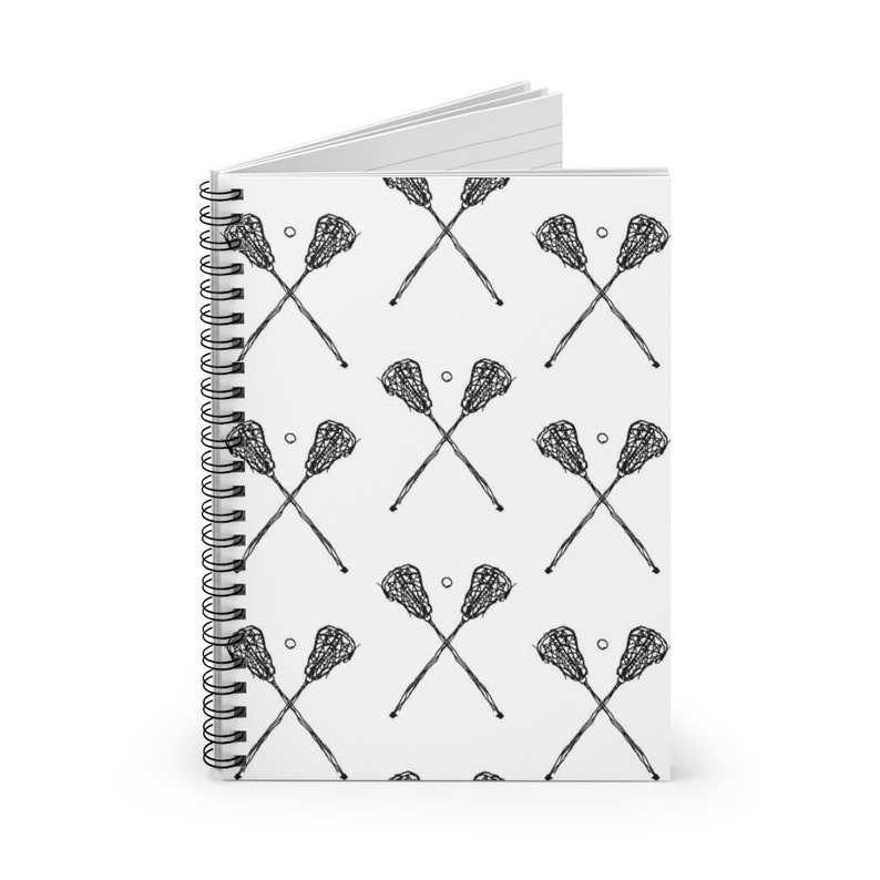 Lacrosse Sports Illustration Lined School Spiral Notebook, Blank ...