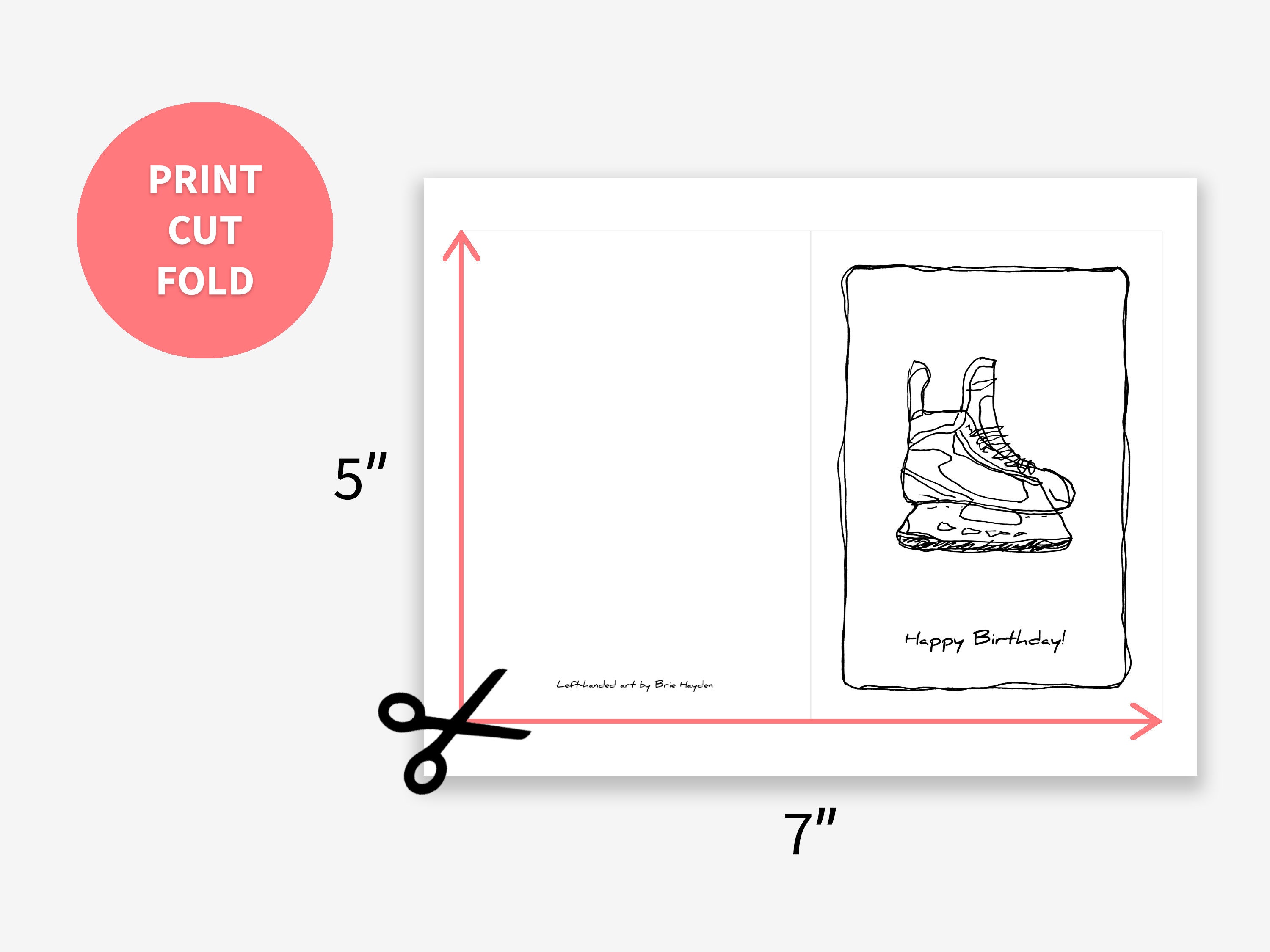 Ice Skate Printable Birthday Card for Hockey Player or Ice Skater ...