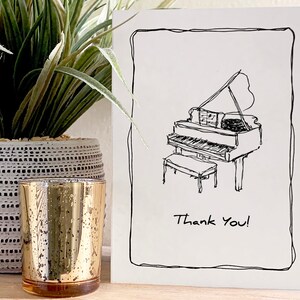 Grand Piano Printable Thank You Card for Music Teacher, Kids Musical ...