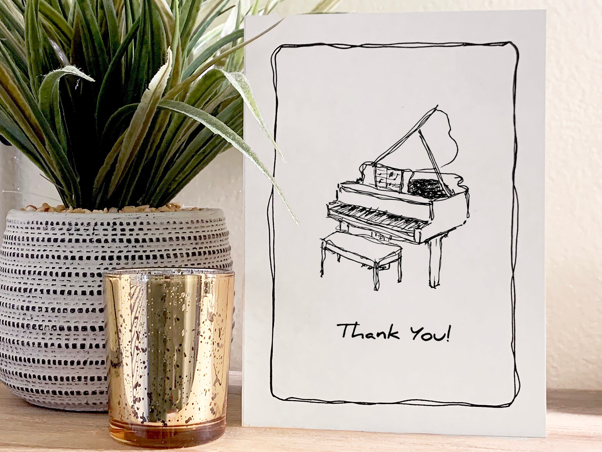 Grand Piano Printable Thank You Card for Music Teacher, Kids Musical ...