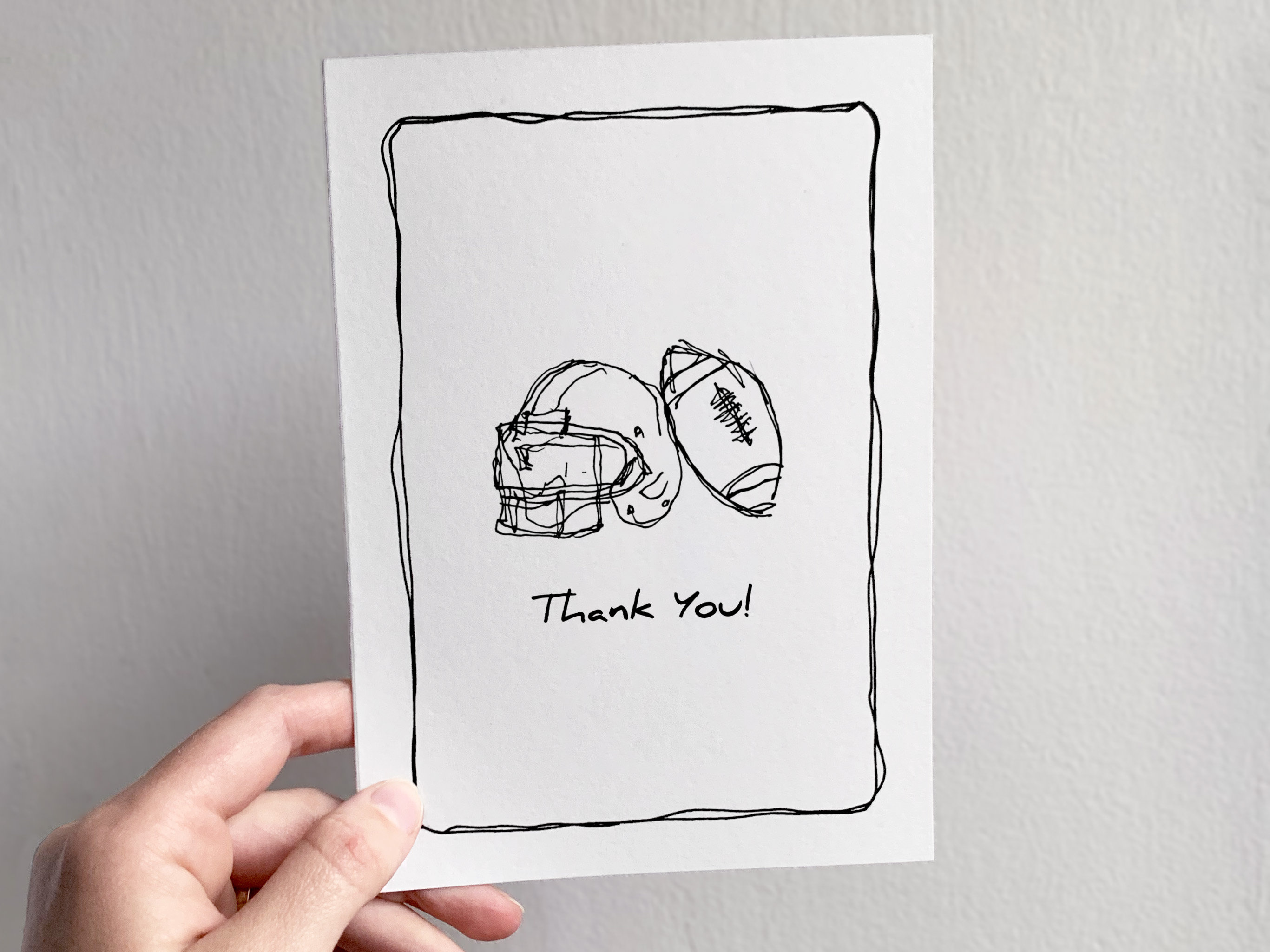 Football Printable Thank You Card, NFL Helmet Sport Team Art, Kids ...