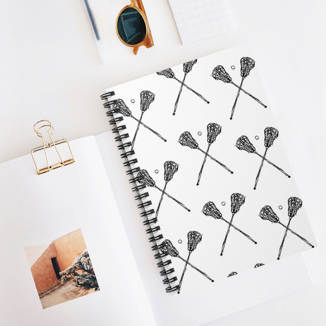 Lacrosse Sports Illustration Lined School Spiral Notebook, Blank ...