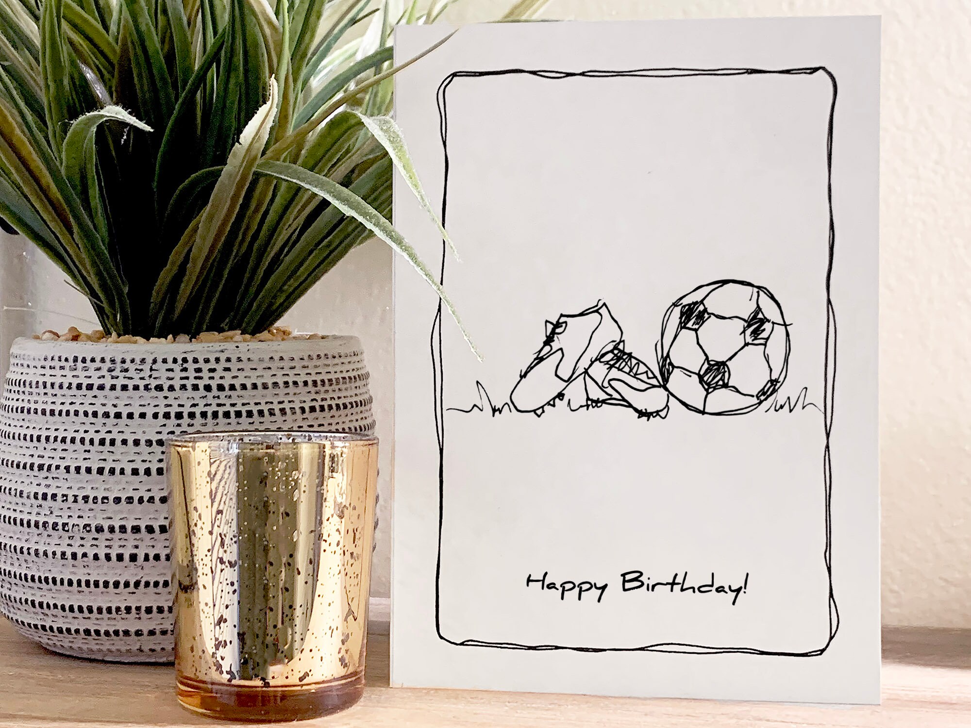 Soccer Ball Printable Birthday Card for Sporty Boy or Girl Athlete or ...