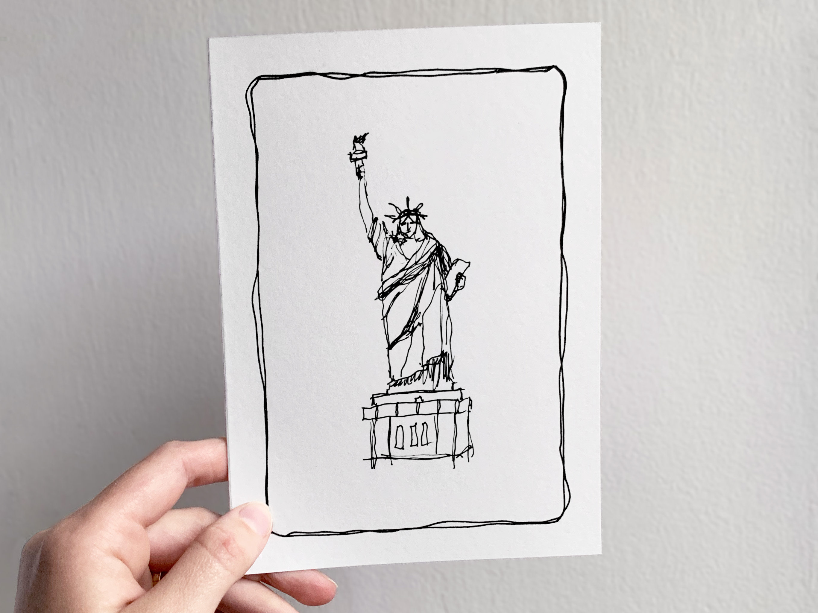Statue of Liberty Printable Blank Card, New York City Art, Greeting ...