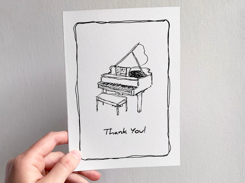 Grand Piano Printable Thank You Card for Music Teacher, Kids Musical ...