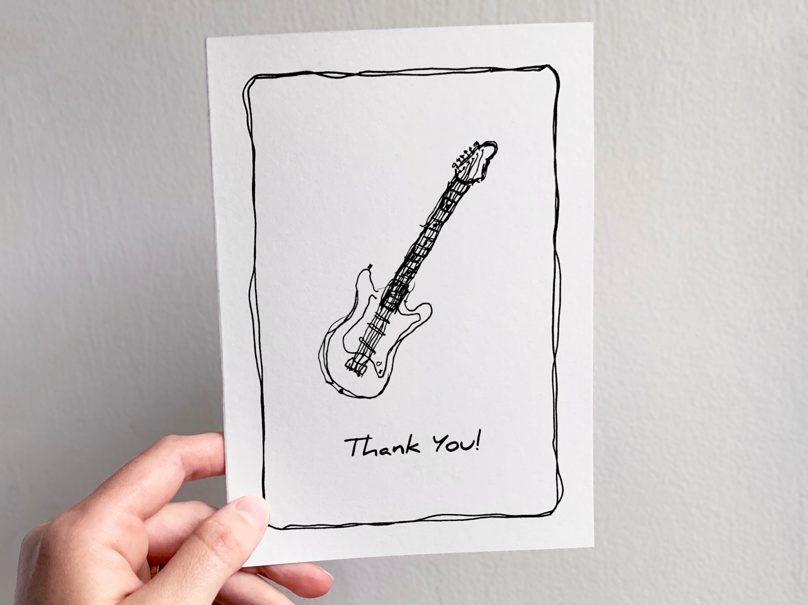 Electric Guitar Printable Thank You Card for Music Teacher, Rock Band ...