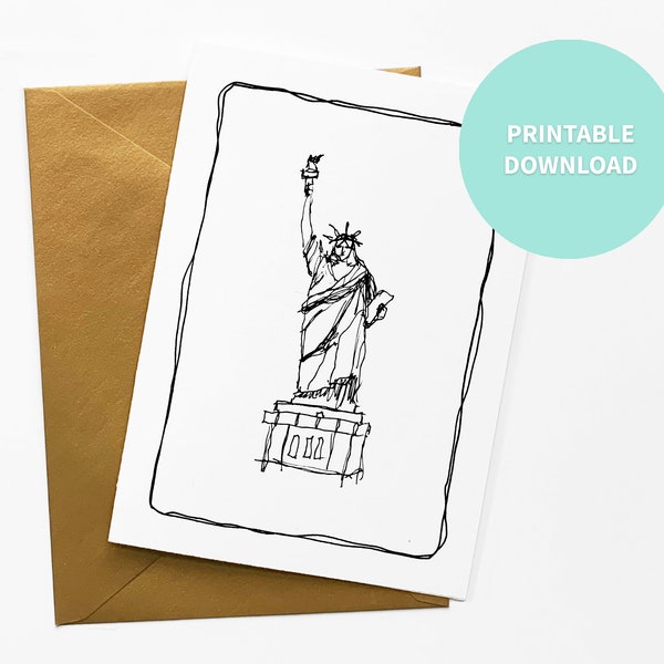 Statue of Liberty Birthday Card - Etsy