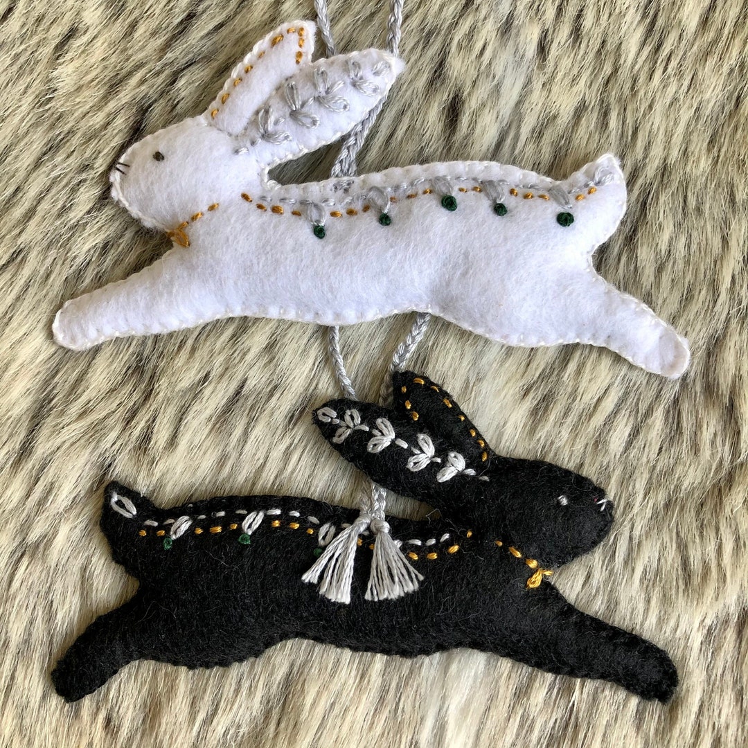 Felt Bunny Rabbit Scandi Style Folk Art Handmade and Embroidered ...
