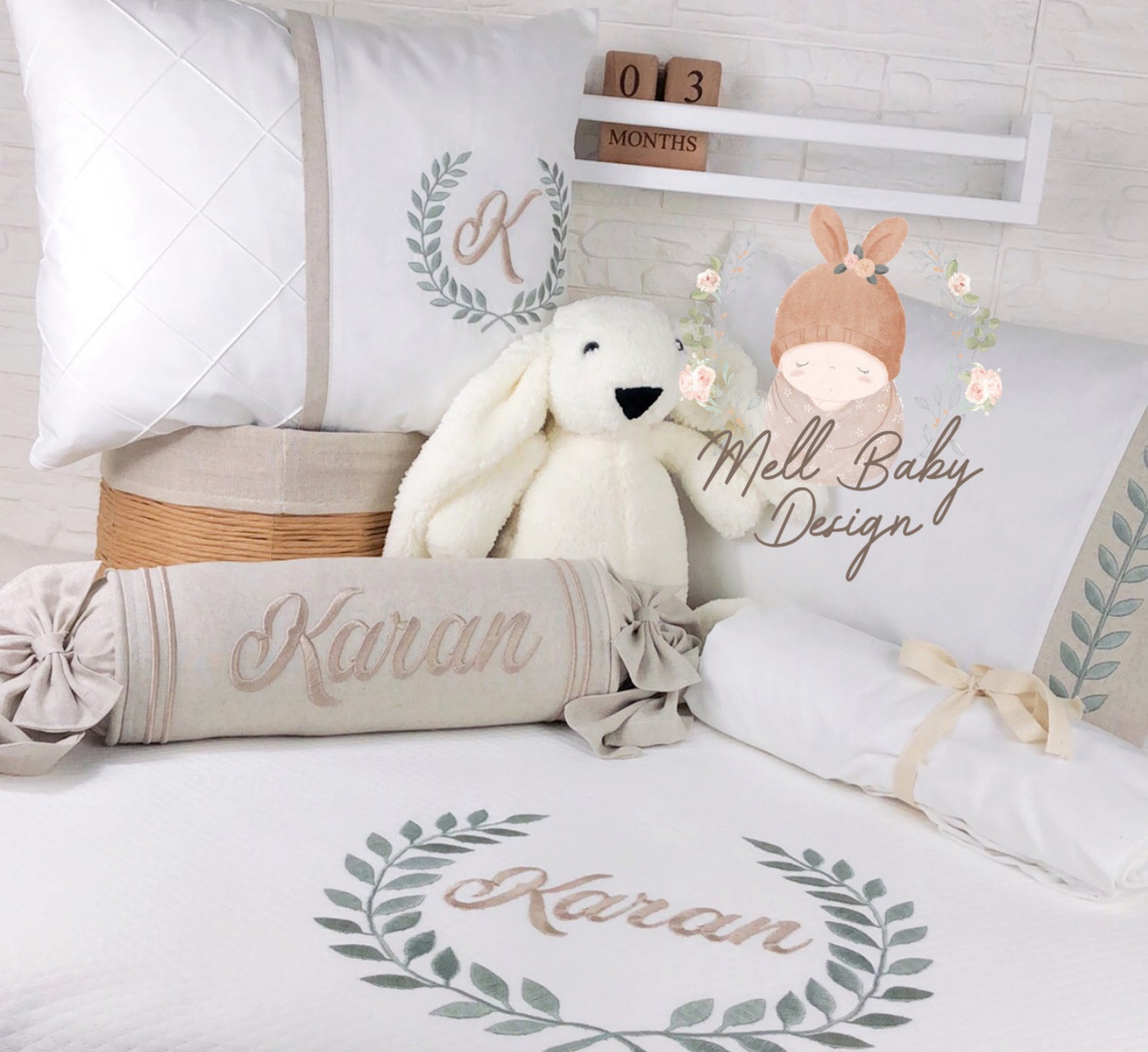 Custom Baby Crib and Bed Pique Cover Set Crib Bedding Set Your Baby Set ...