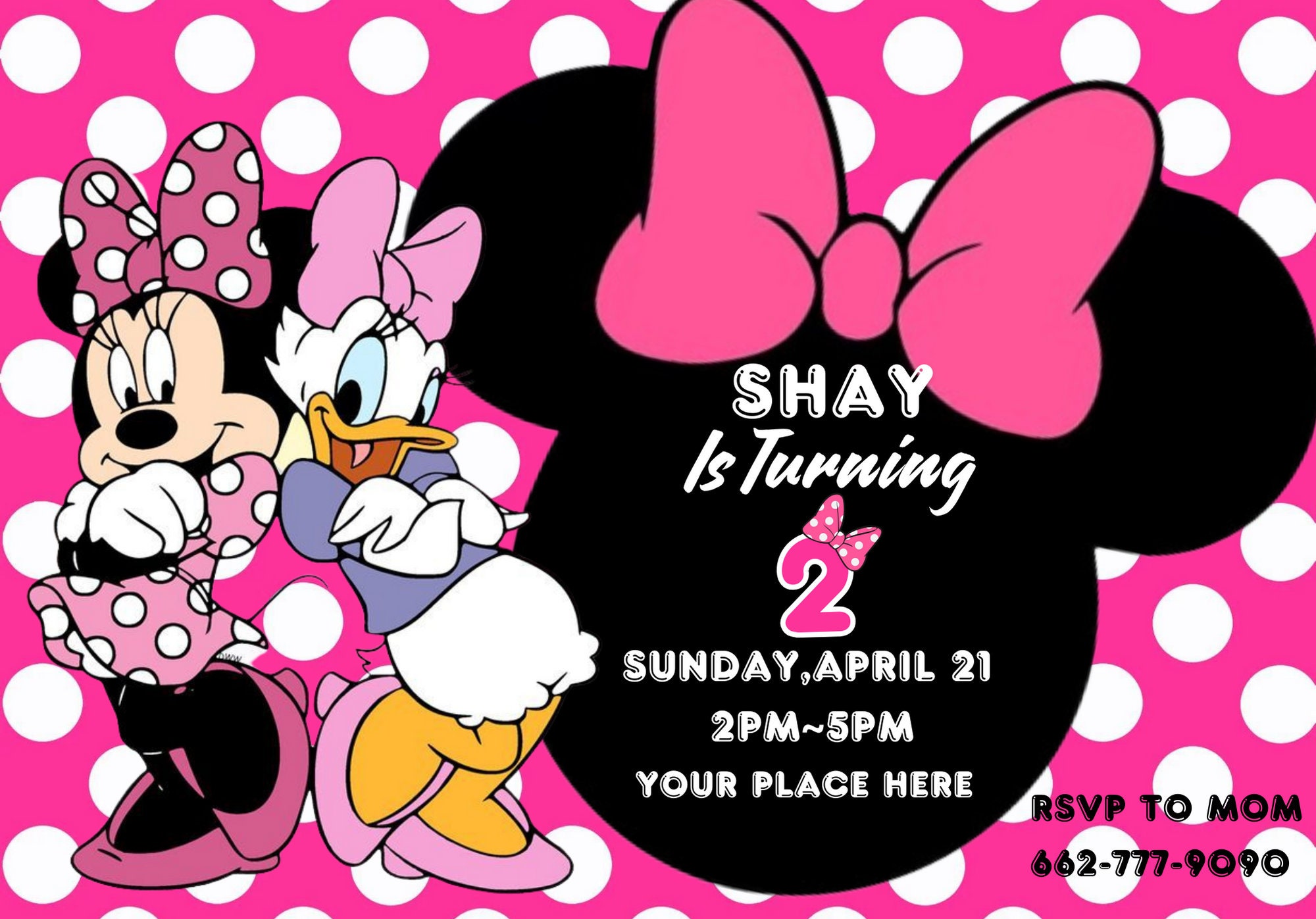 Editable Minnie Birthday Flyer - Etsy