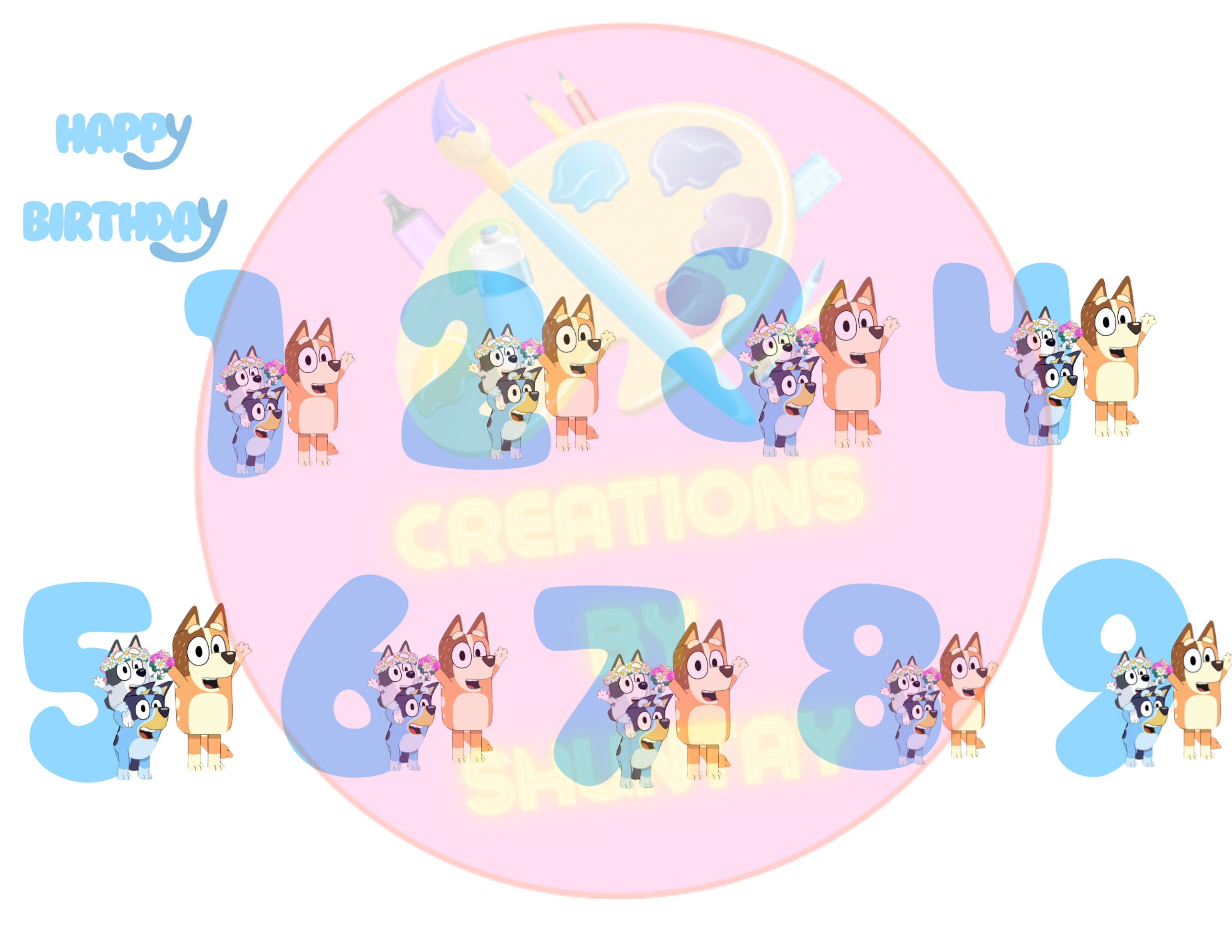 Bluey Birthday Numbers - Etsy