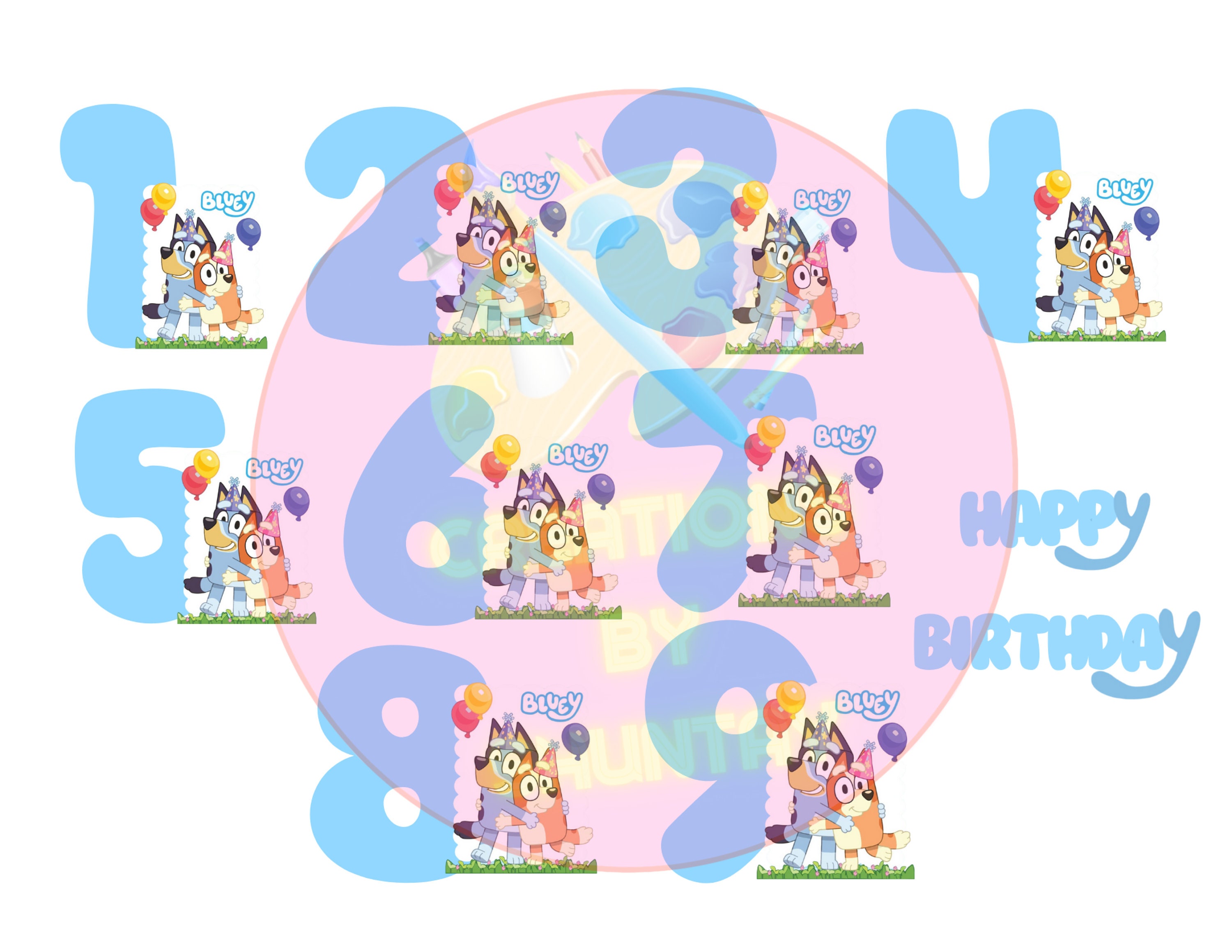 Bluey Birthday Numbers - Etsy