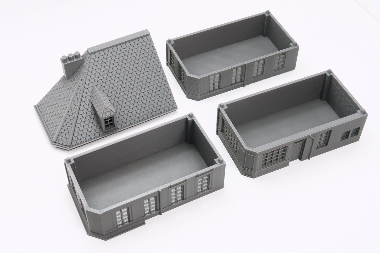 Caen Corner Buildings Set - WW2 Normandy Scenery - 3D Printed Miniature ...
