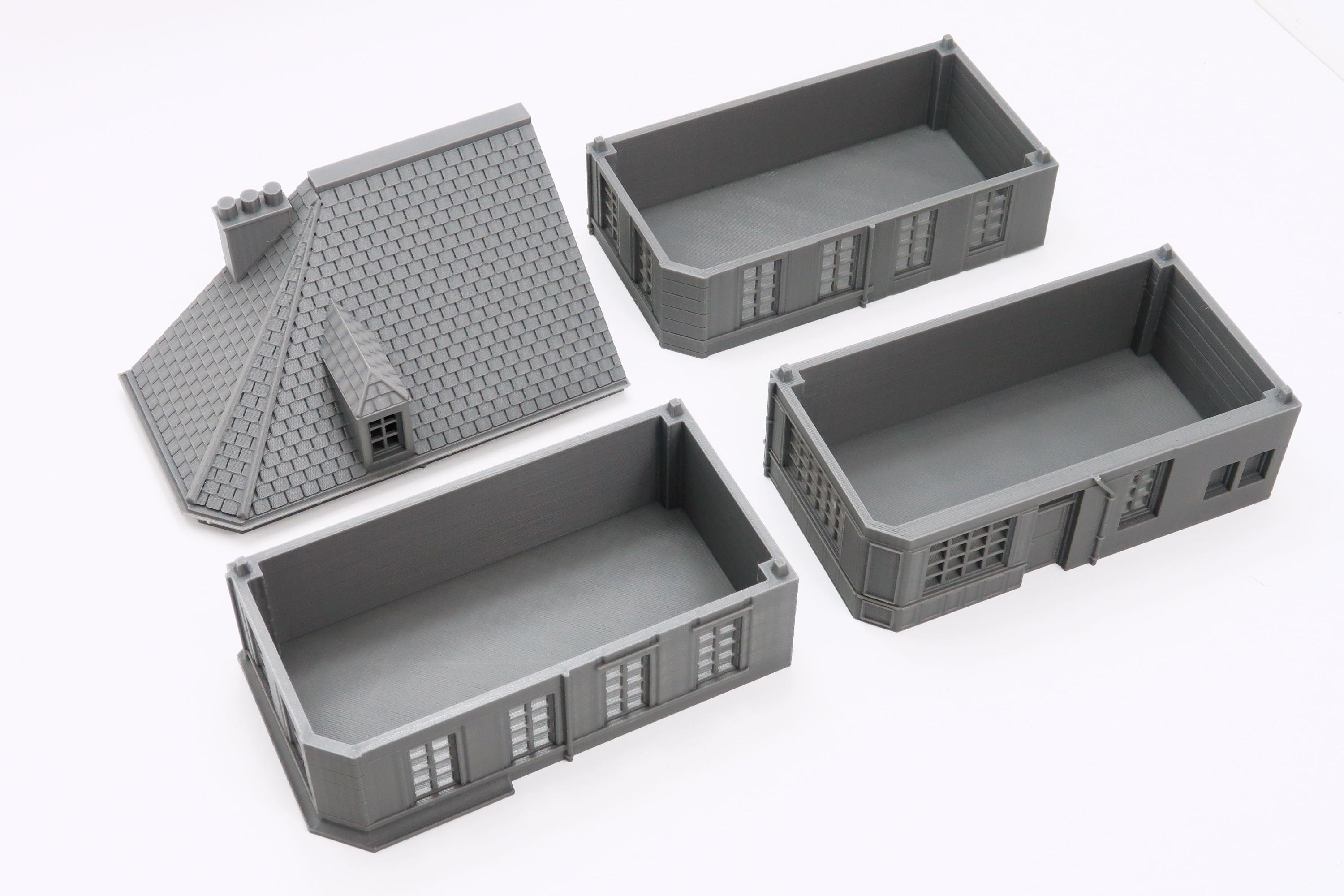 Caen Corner Buildings Set - WW2 Normandy Scenery - 3D Printed Miniature ...