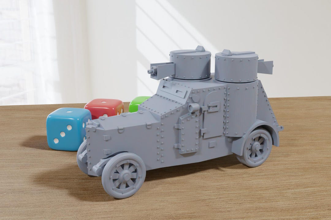 Izhorski-fiat (russian Empire) Armored Car - 3D Printed Miniature ...