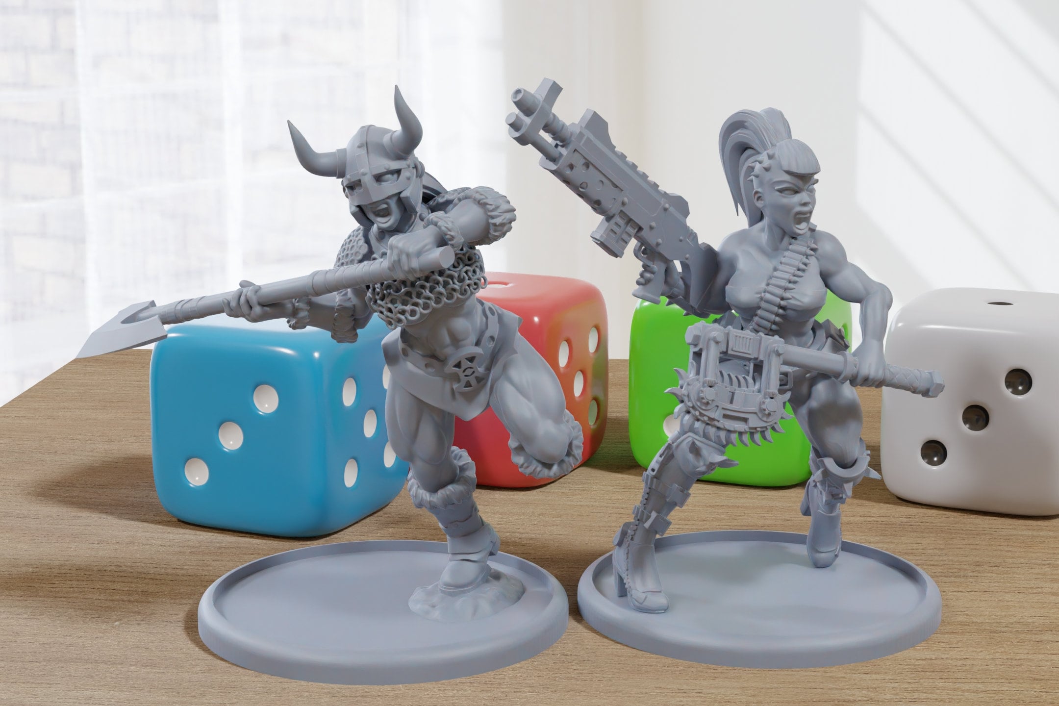Female Raiders - 3D Printed Minifigures for Post Apocalyptic Miniature ...