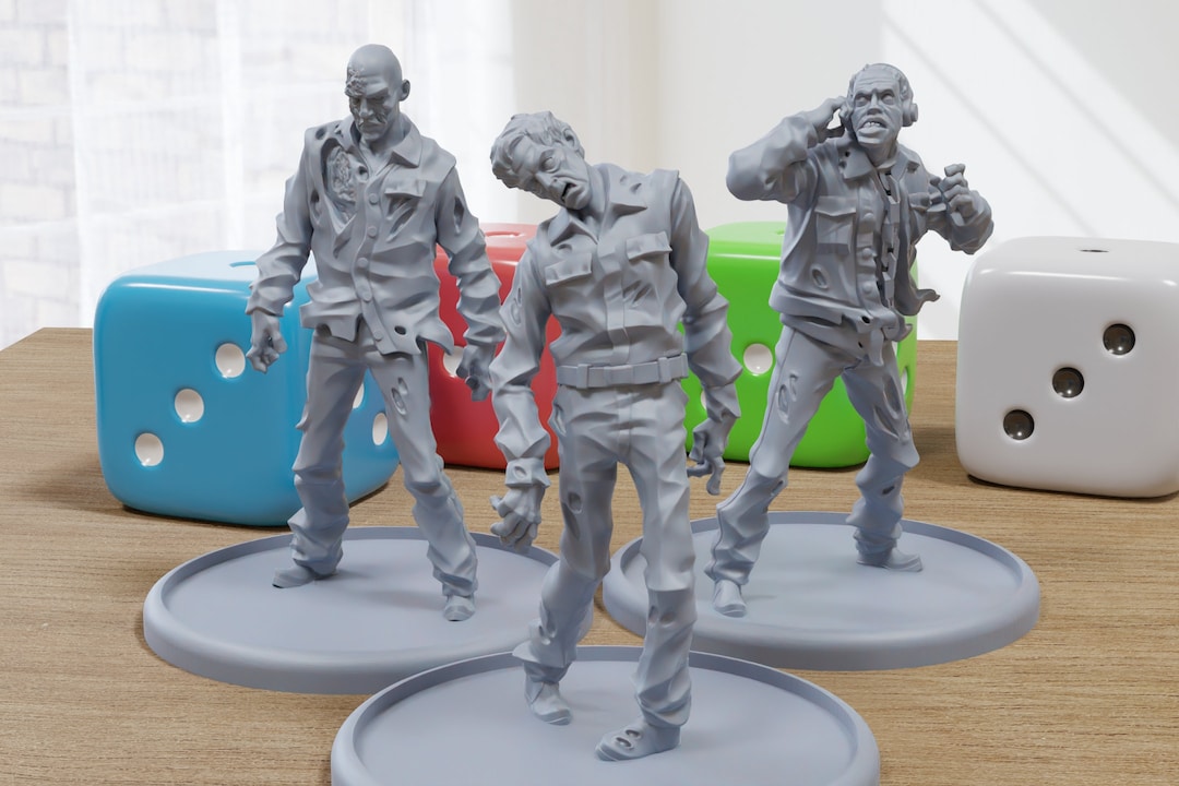 Classic Zombies - 3D Printed Minifigure for Zombie Post Apocalyptic ...