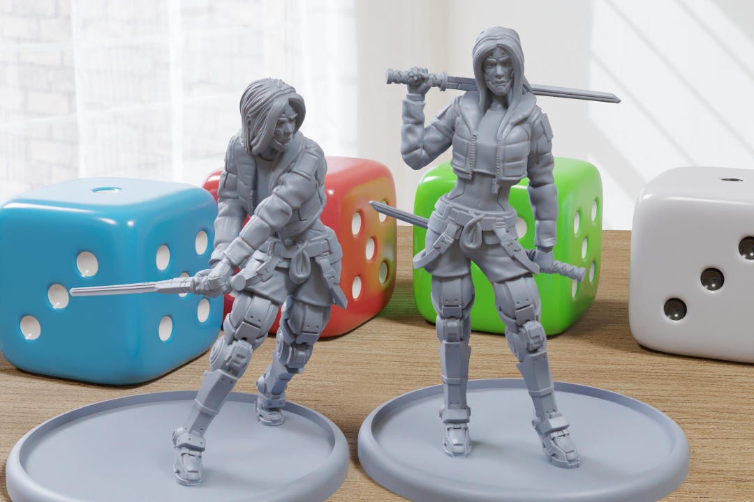 Emi - 3D Printed Mini - Cyberpunk / Sci-fi - Tabletop Miniature ...